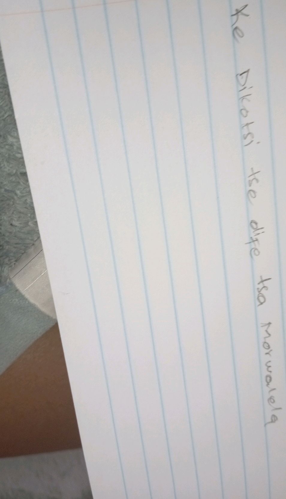 Dikotsi tsa morwalela | StudyX