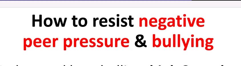 How to resist negative peer pressure | StudyX