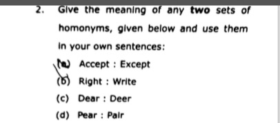 2. Give the meaning of any two sets of | StudyX