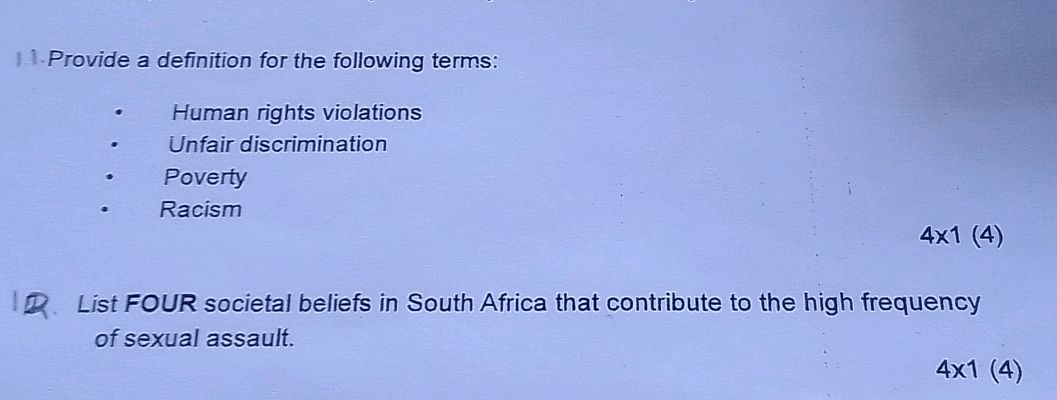 11. Provide a definition for the following | StudyX
