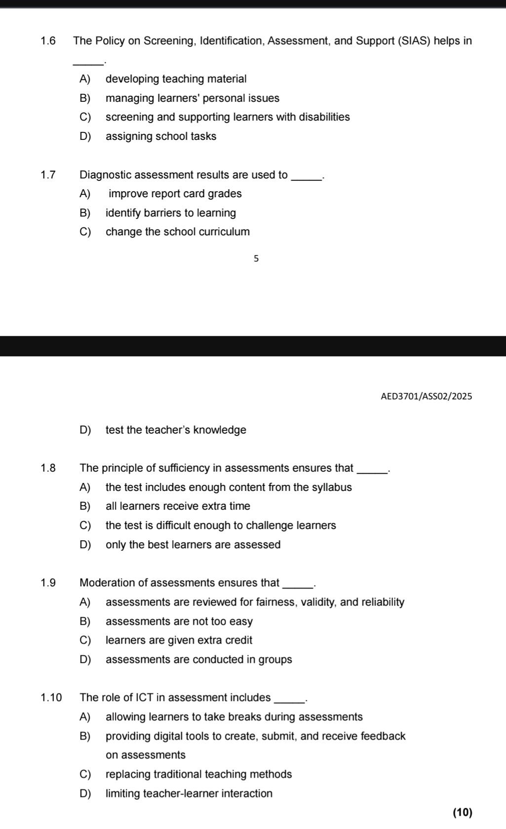 1.6 The Policy on Screening, Identification, | StudyX