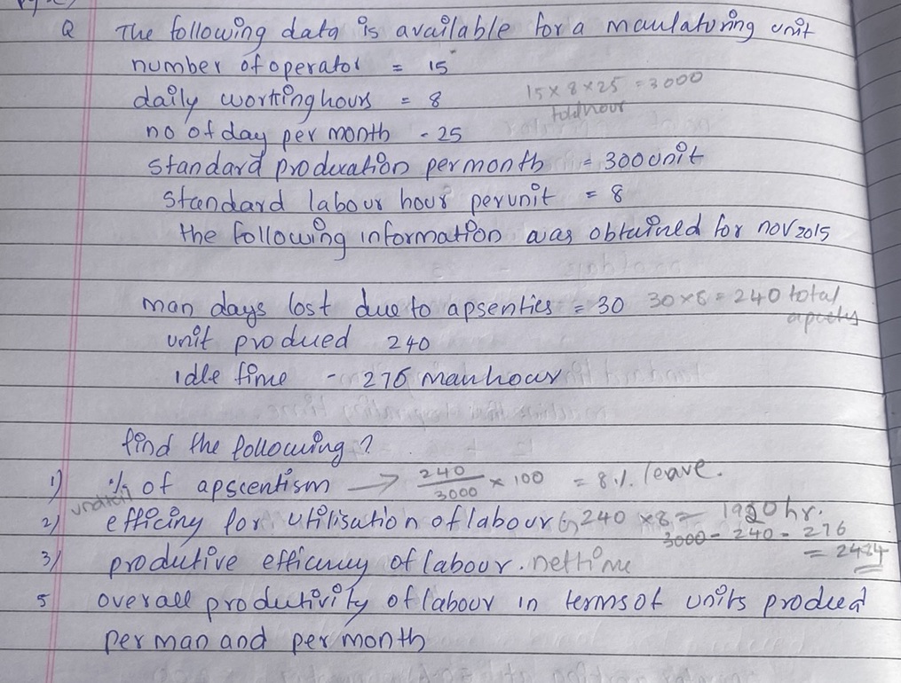 The following data is available for a | StudyX