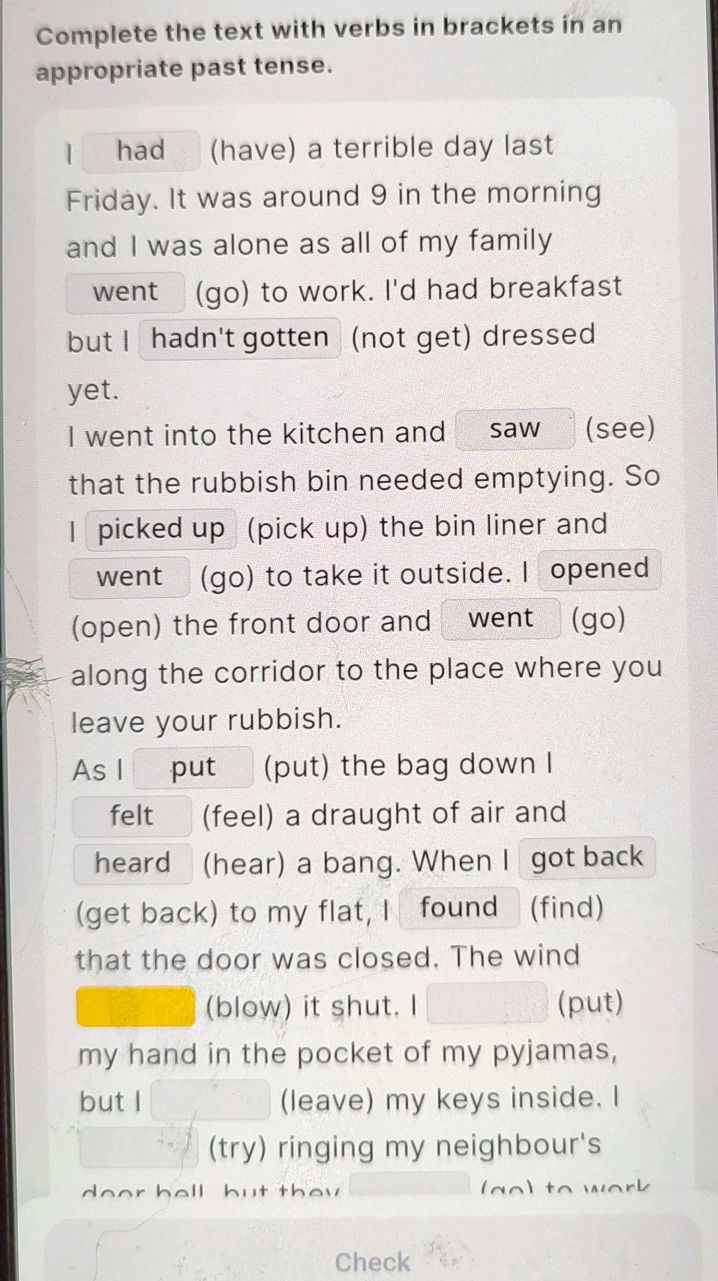 Complete the text with verbs in brackets in | StudyX