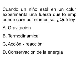 Cuando un niño está en un columpio, | StudyX