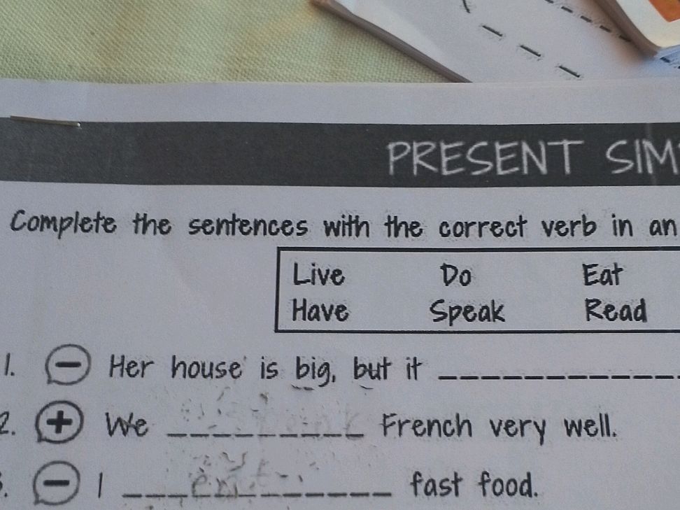 Complete the sentences with the correct verb | StudyX