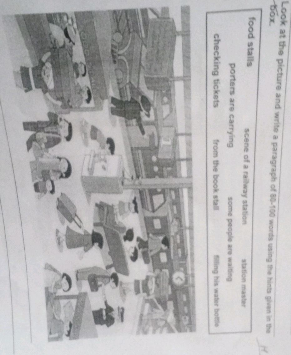 Look at the picture and write a paragraph of | StudyX
