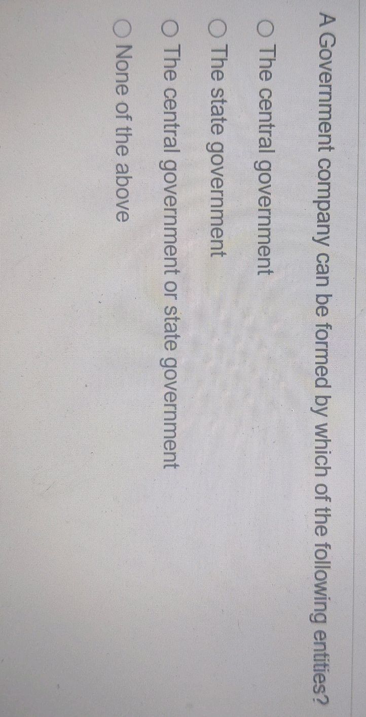 A Government company can be formed by which | StudyX