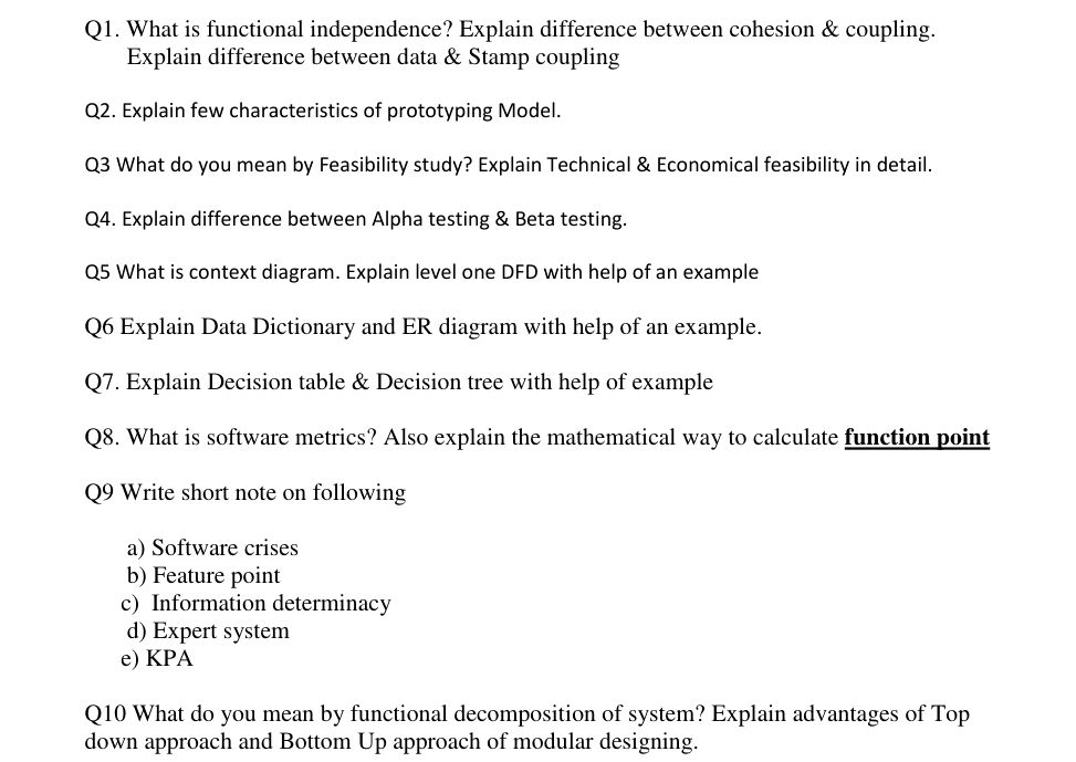 Q1. What is functional independence? Explain | StudyX