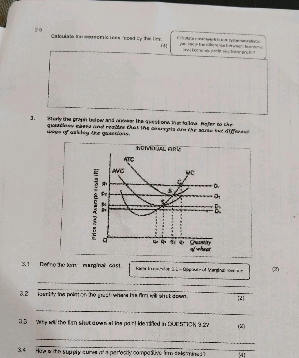 2. 5 Calculate the economic loss faced by | StudyX
