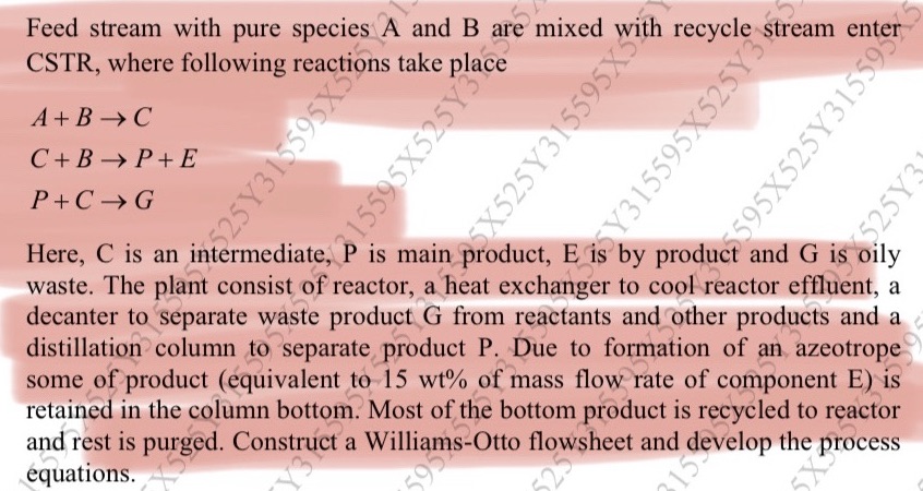 Feed stream with pure species A and B are | StudyX