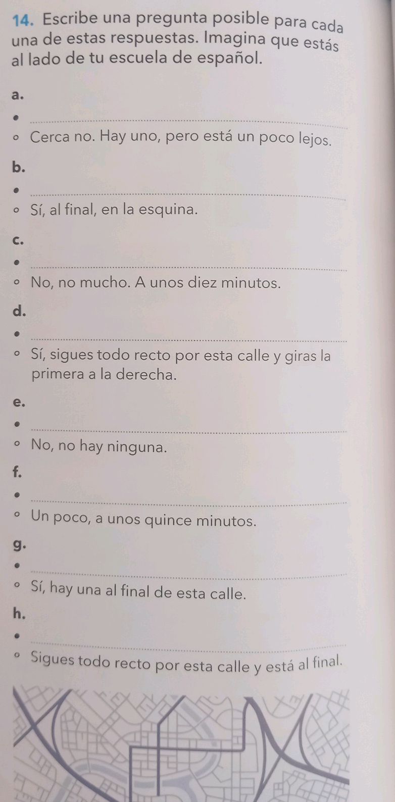 14. Escribe una pregunta posible para cada | StudyX