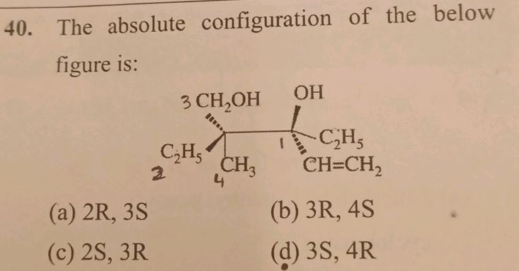 40. The absolute configuration of the below | StudyX