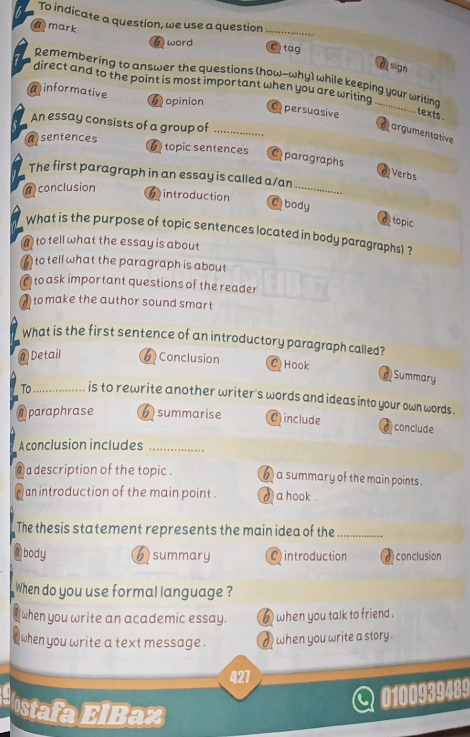 6. To indicate a question, we use a question | StudyX