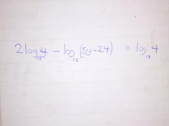 Solving Logarithmic Equation: 2log_a{4} - | StudyX