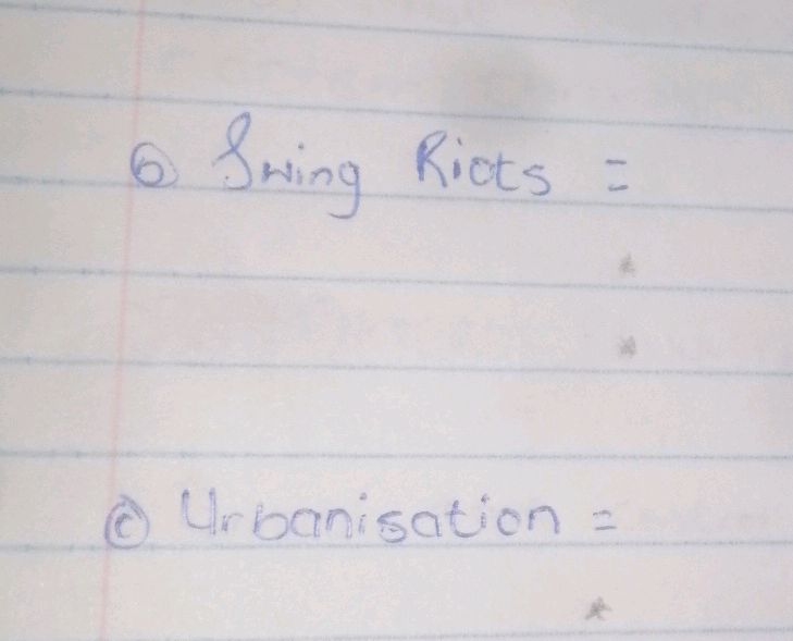 Swing Riots and Urbanisation | StudyX