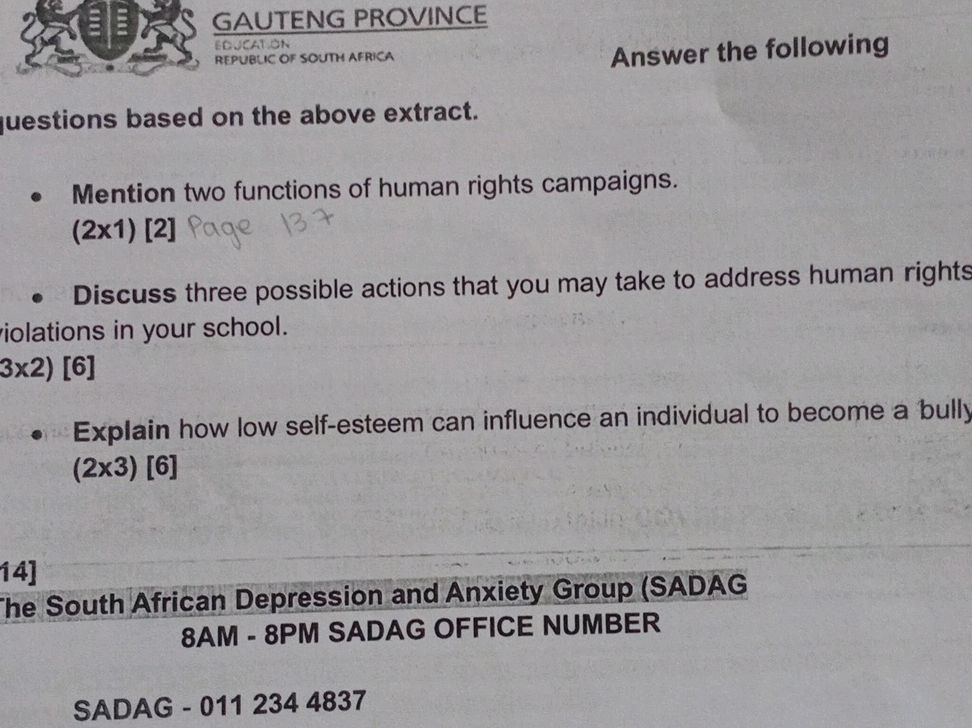 Mention two functions of human rights | StudyX