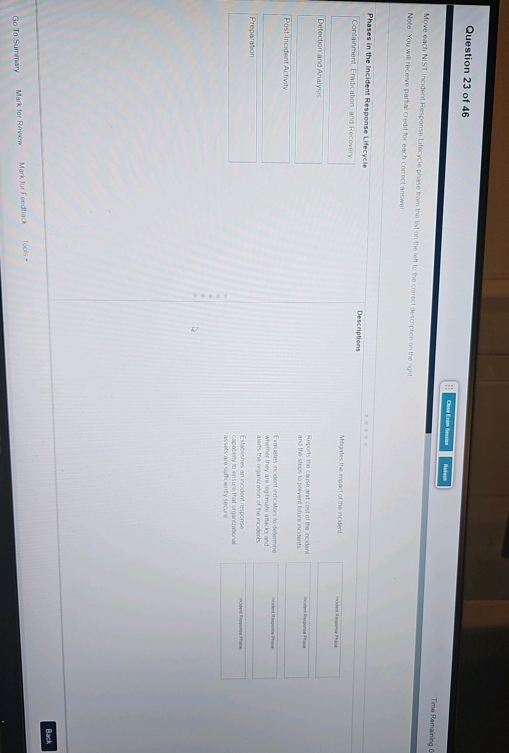 Move each NIST Incident Response Lifecycle | StudyX