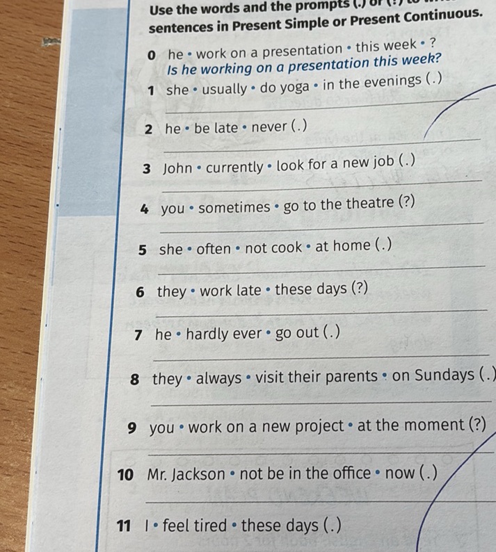 Use the words and the prompts (.) to write | StudyX