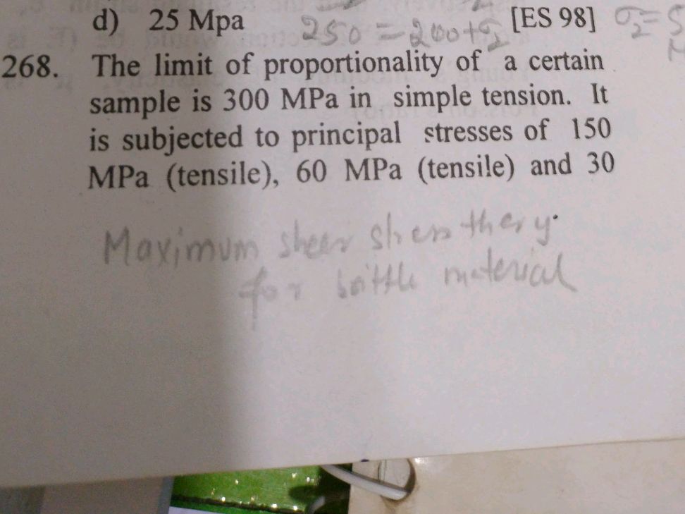 268. The limit of proportionality of a | StudyX