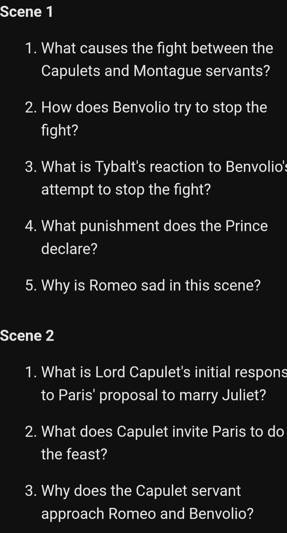 Scene 1 1. What causes the fight between | StudyX