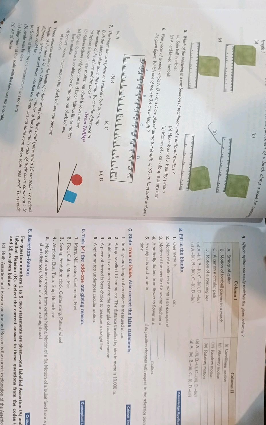 9. Which option correctly matches the given | StudyX
