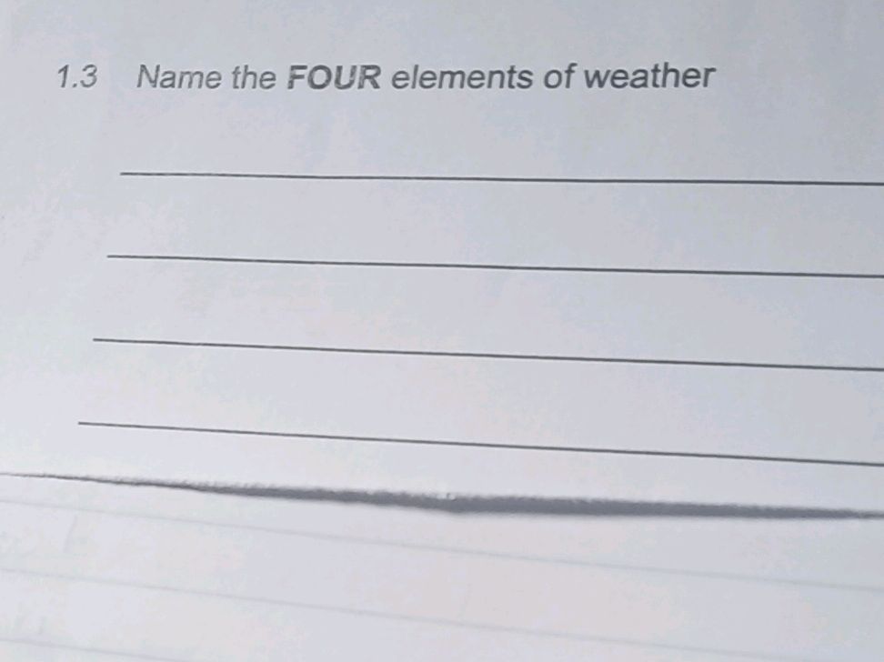Four elements of weather | StudyX