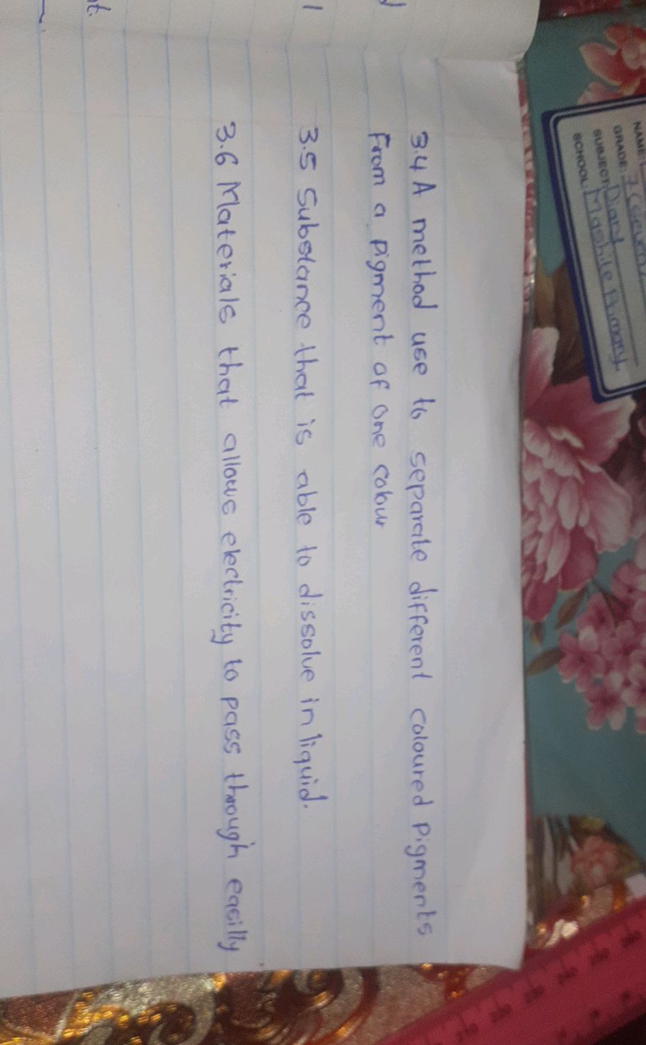 34 A method use to separate different | StudyX