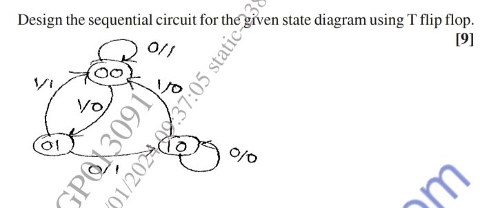 Design the sequential circuit for the given | StudyX