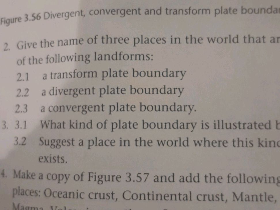 2. Give the name of three places in the | StudyX