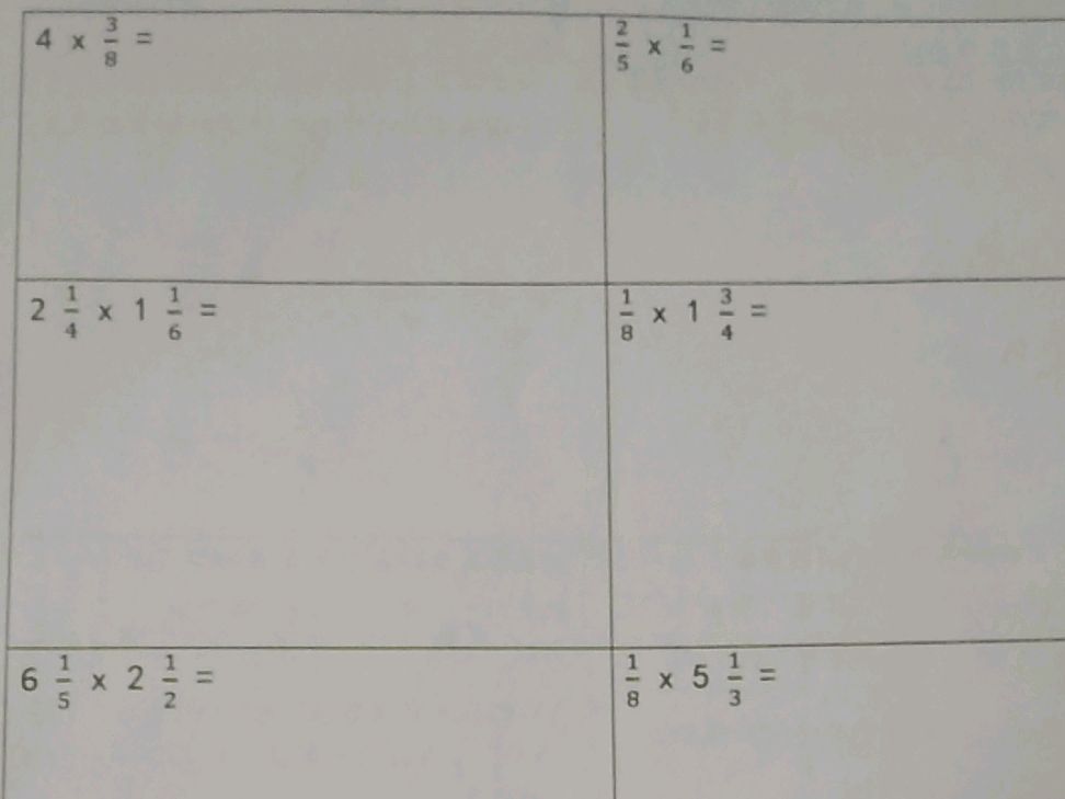 4 x {3}{8} = {2}{5} x {1}{6} = 2 | StudyX