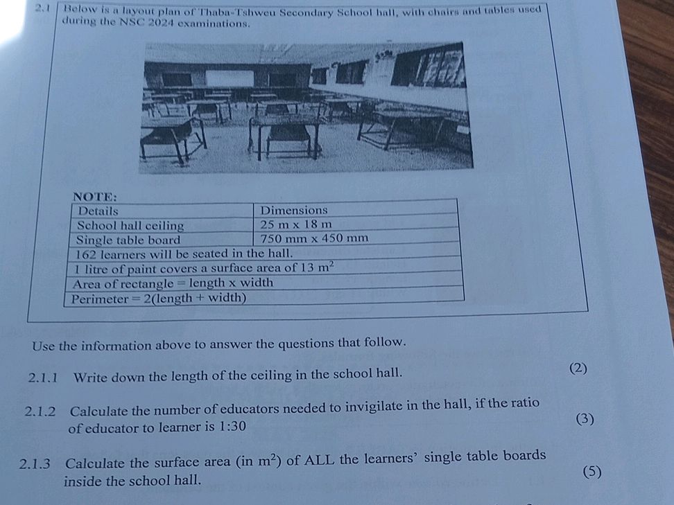 2.1 Below is a layout plan of Thaba-Tshweu | StudyX