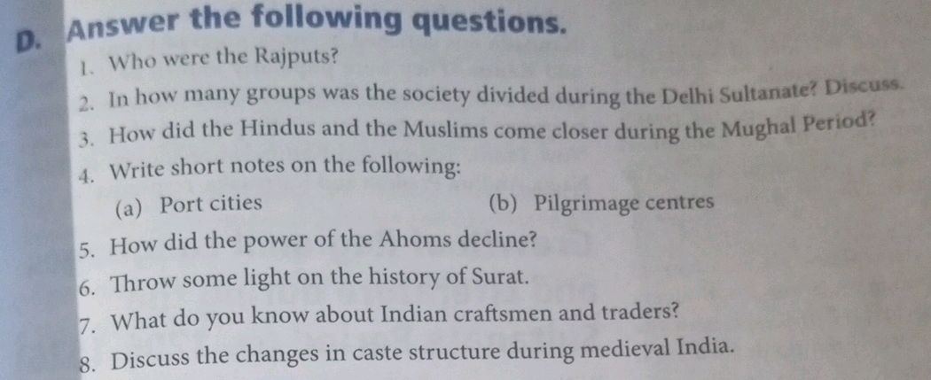 1. Who were the Rajputs? 2. In how many | StudyX