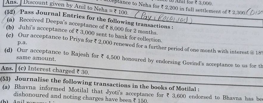 (52) Pass Journal Entries for the following | StudyX
