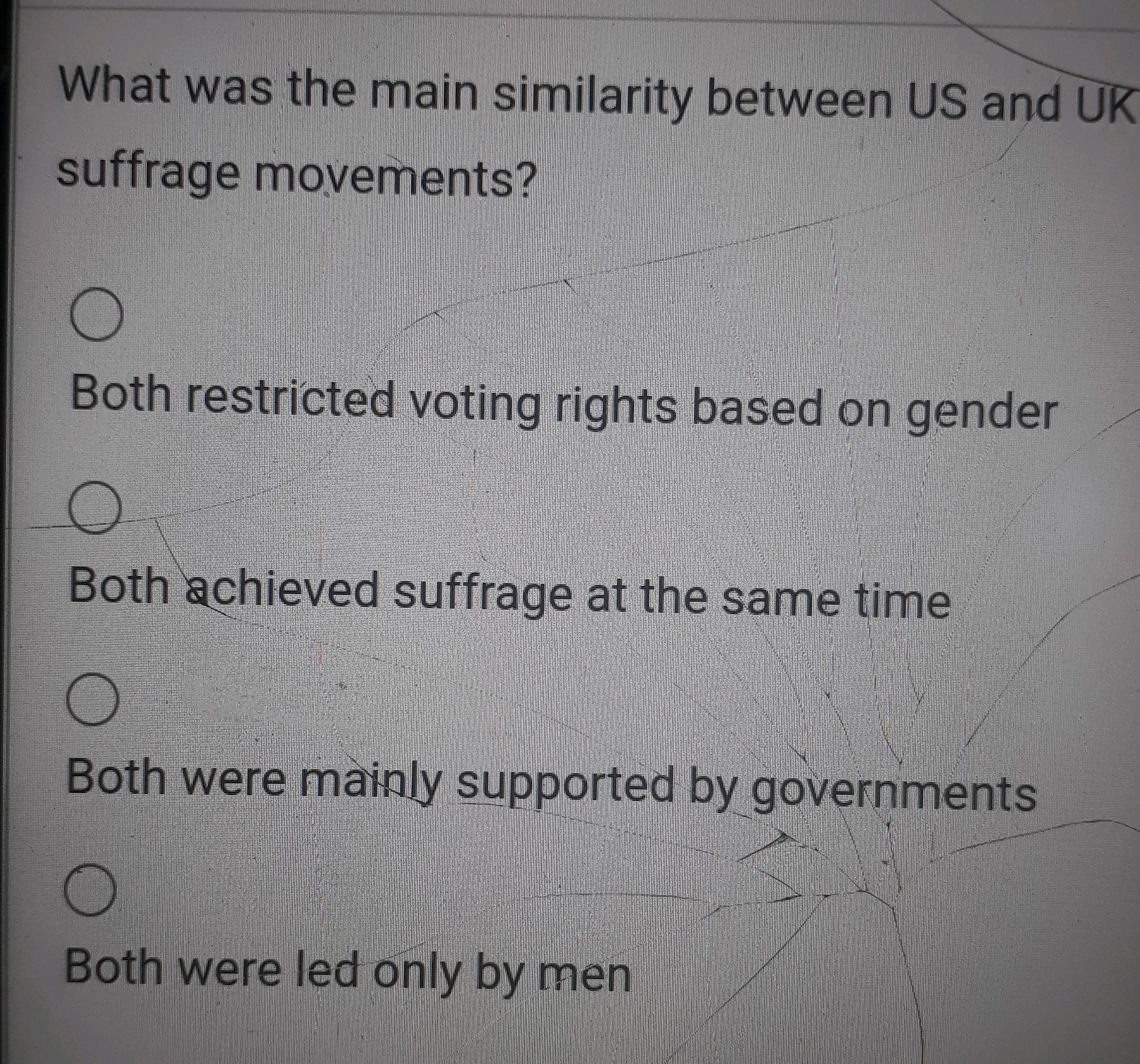 What was the main similarity between US and | StudyX