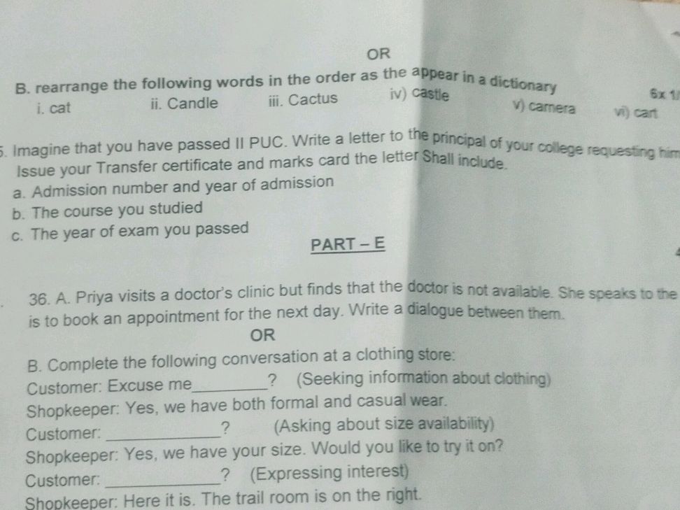 B. rearrange the following words in the | StudyX