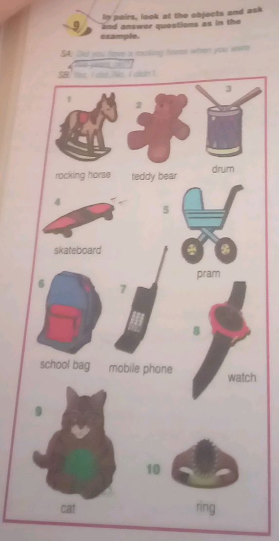 by pairs, look at the objects and ask and | StudyX