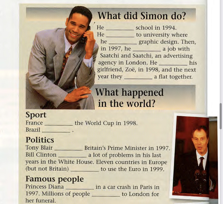 What did Simon do? He ______ school in 1994. | StudyX