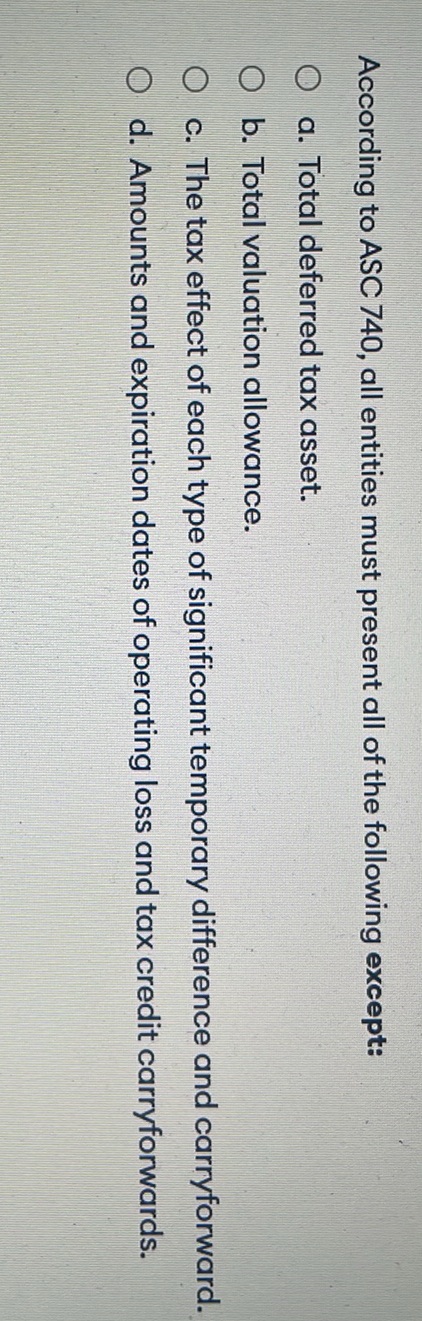 According to ASC 740, all entities must | StudyX