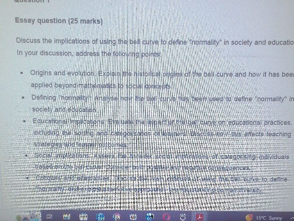 Essay question (25 marks) Discuss the | StudyX