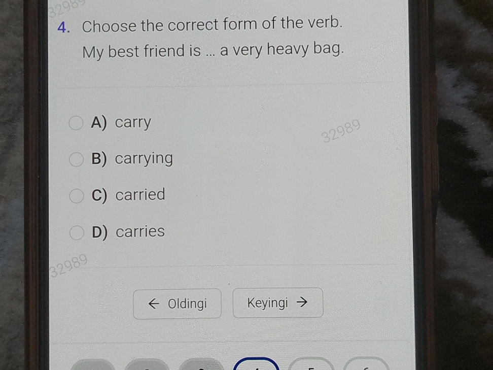 4. Choose the correct form of the verb. My | StudyX