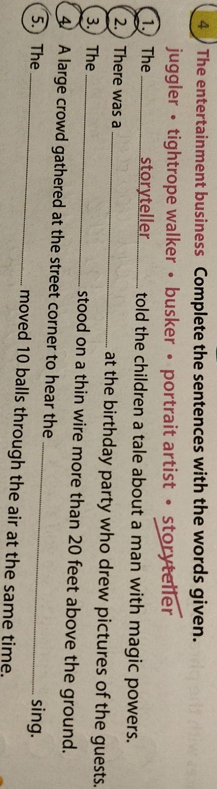 Complete the sentences with the words given. | StudyX