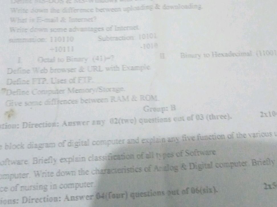 Write down the difference between uploading | StudyX