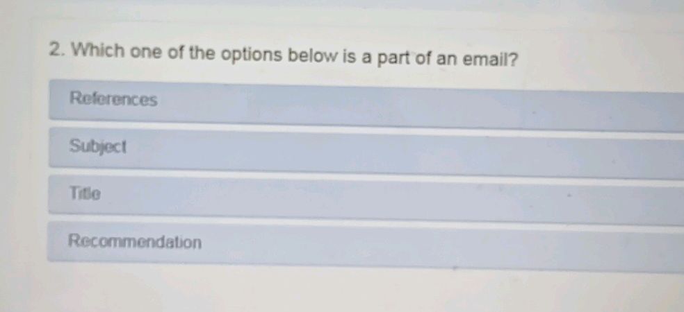 2. Which one of the options below is a part | StudyX