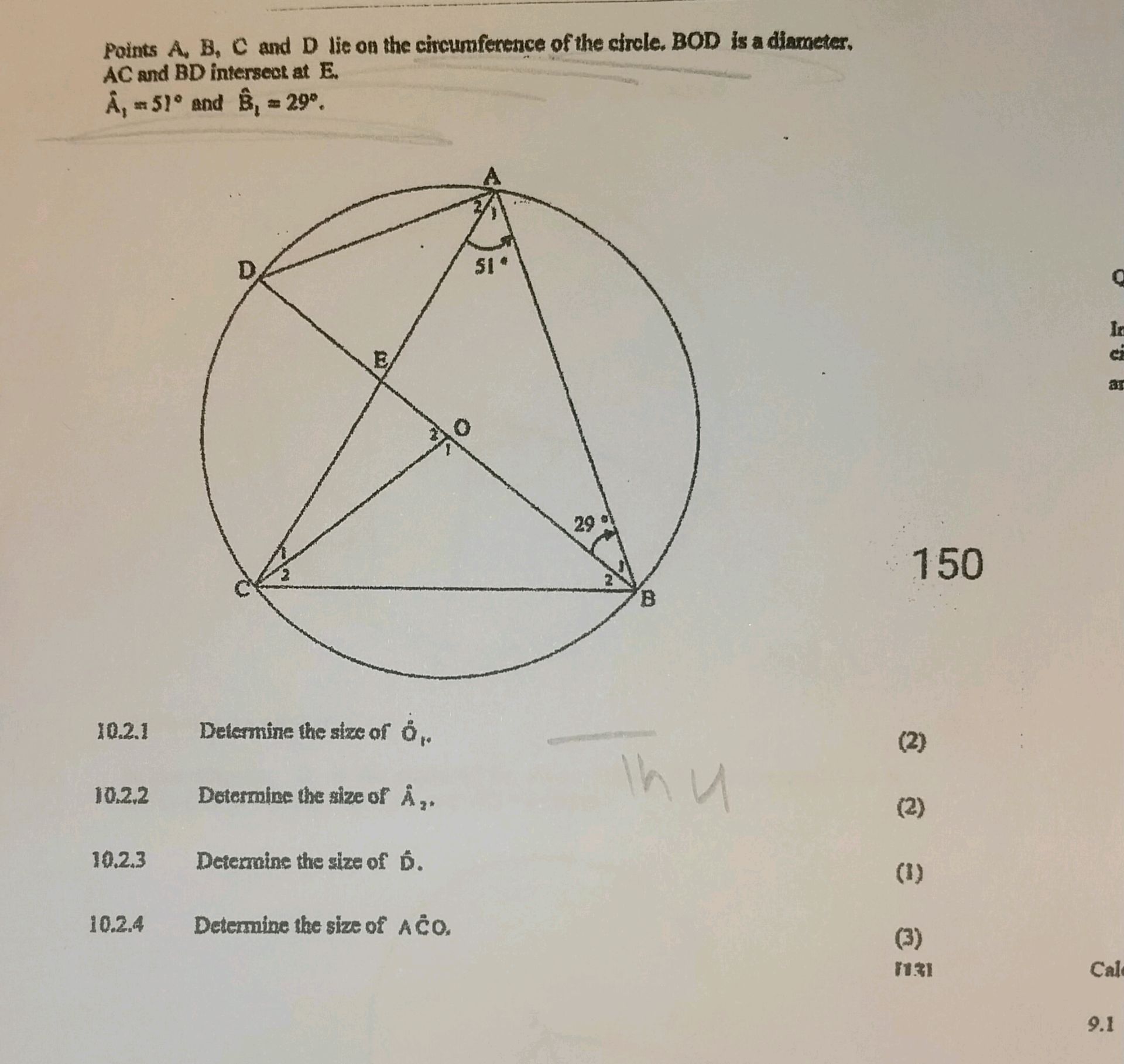 Points A, B, C and D lie on the | StudyX