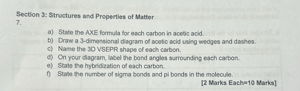 7. a) State the AXE formula for each carbon | StudyX