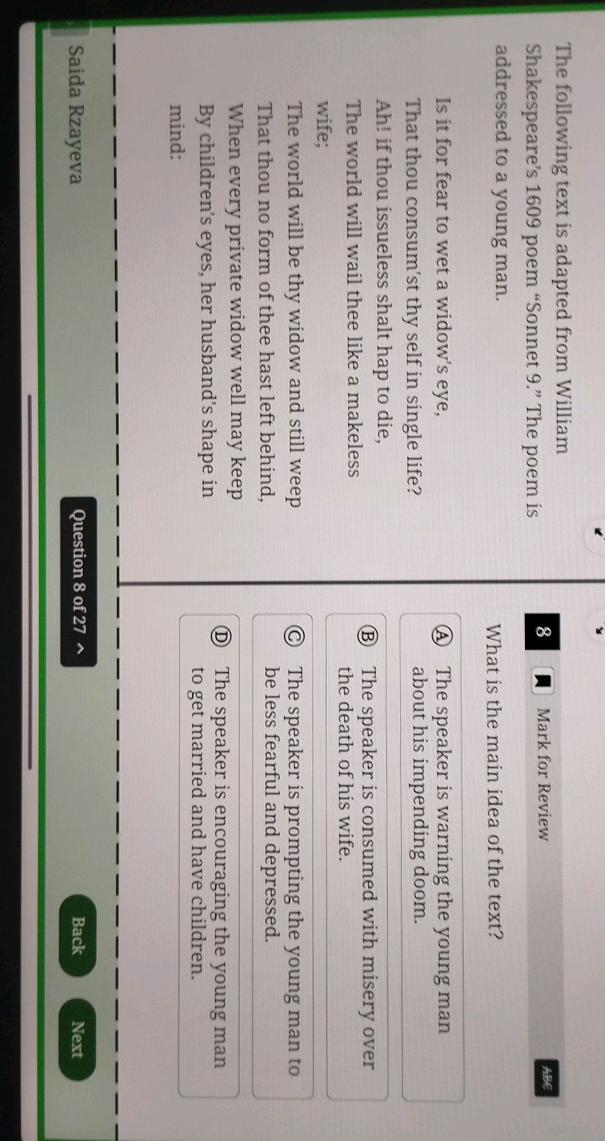 The following text is adapted from William | StudyX