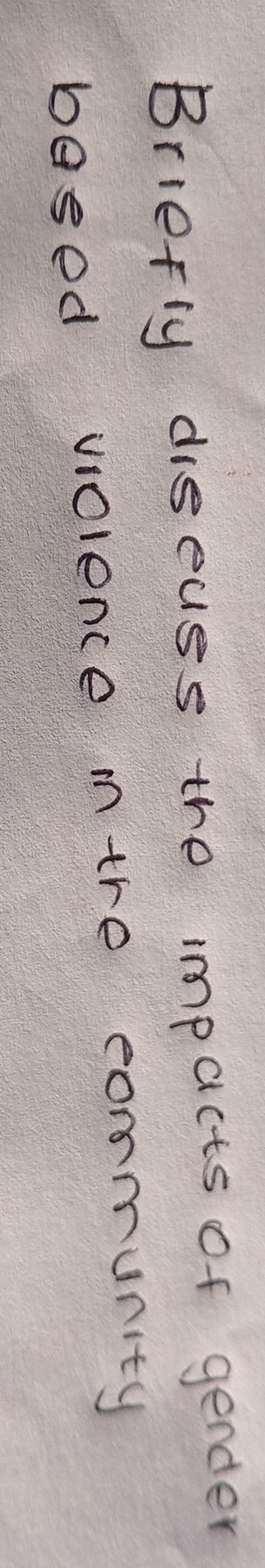 Briefly discuss the impacts of gender based | StudyX