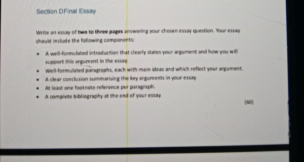 Write an essay of two to three pages | StudyX