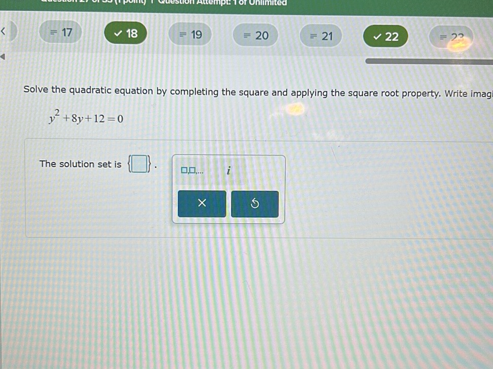 Solve the quadratic equation by completing | StudyX