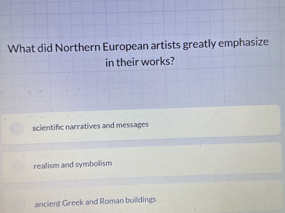 What did Northern European artists greatly | StudyX